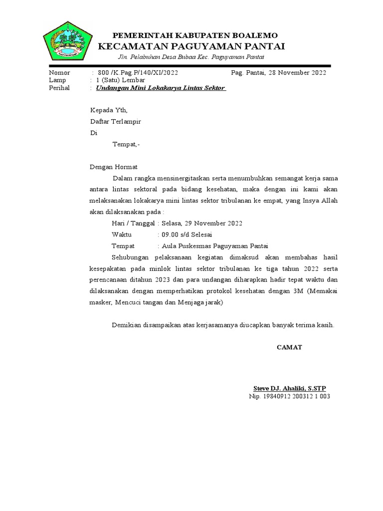 Undangan Kop Kecamatan | PDF