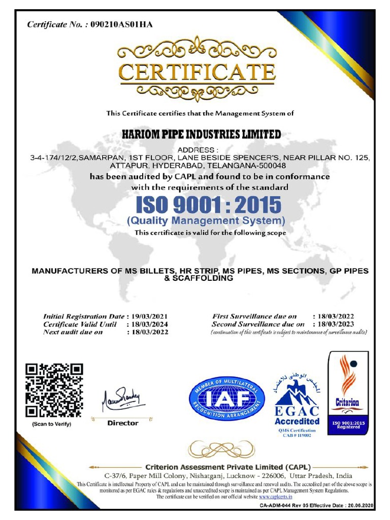 Iso Certificate | PDF