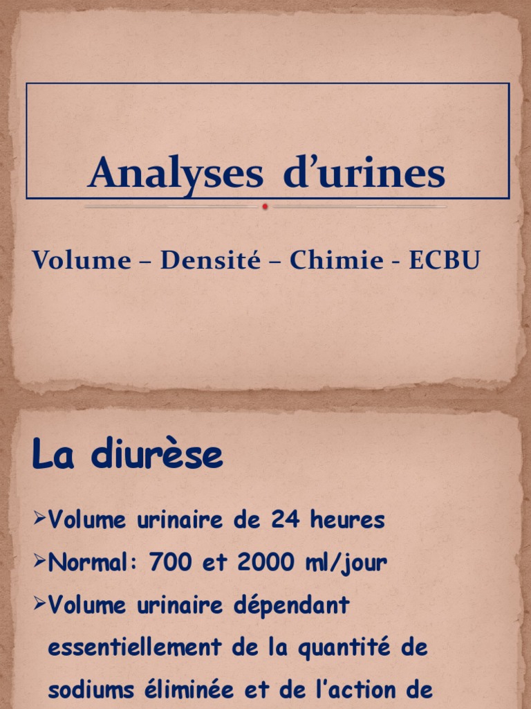 Analyses D'urines | PDF | Urine | Globule blanc
