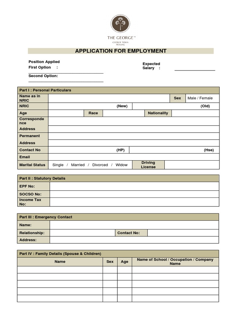 Employment Application Form 2022 (Blank) | PDF | Data | Payments