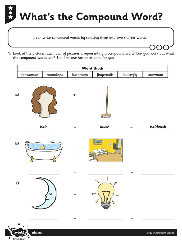Compound Words Whats The Compound Word Activity Sheet - Ver - 1 | PDF