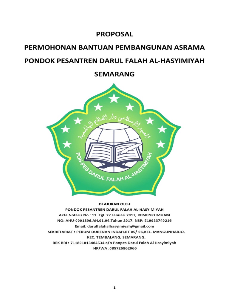 Proposal Pembangunan Asrama Pon-Pes | PDF