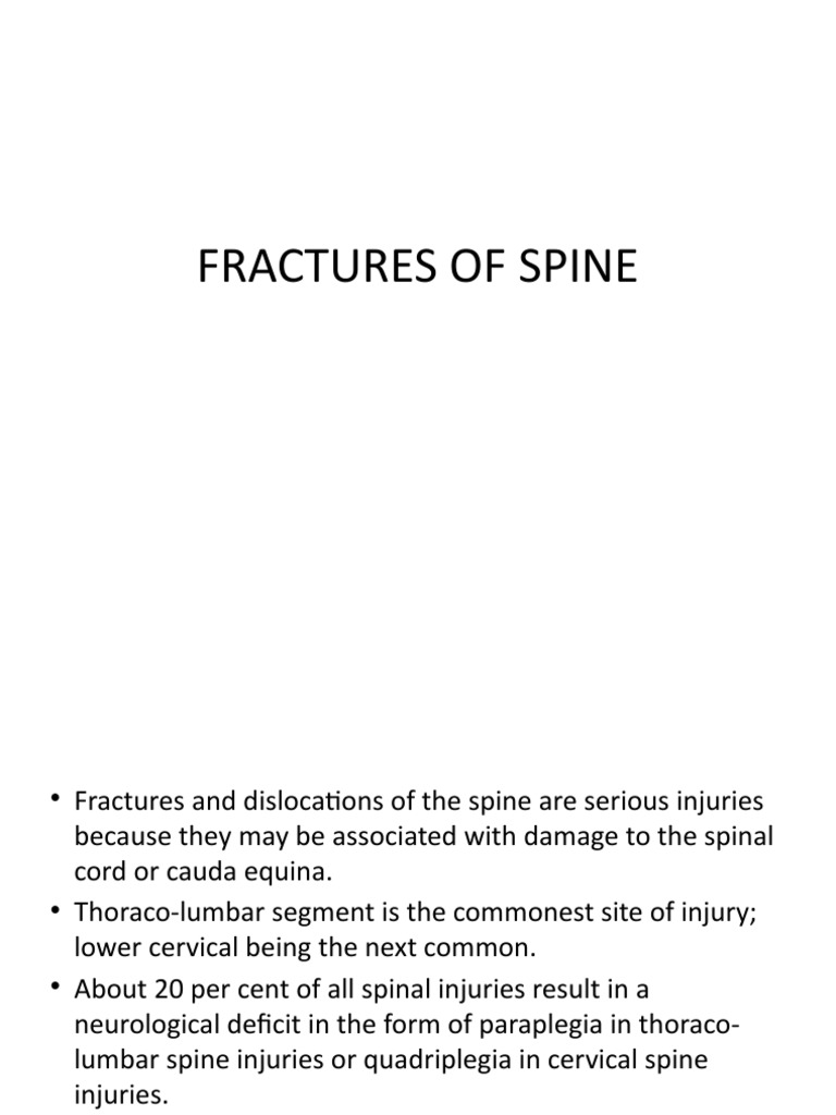 Fractures of Spine | PDF | Vertebra | Vertebral Column
