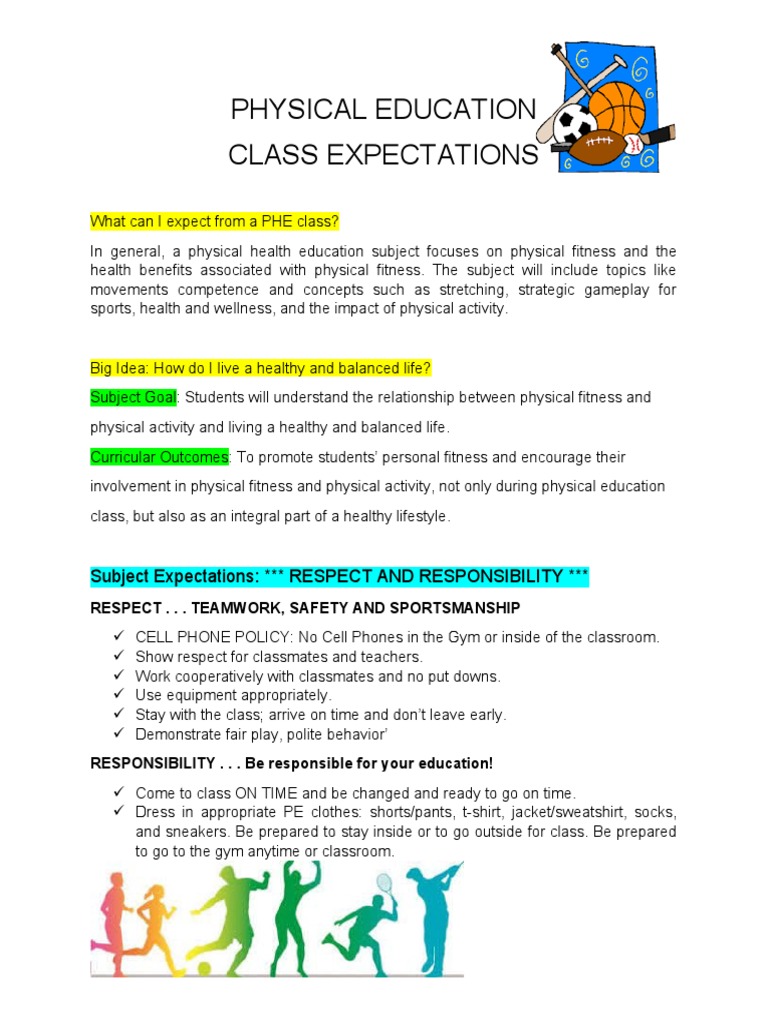 Pe Class Expectations | Download Free PDF | Physical Education ...
