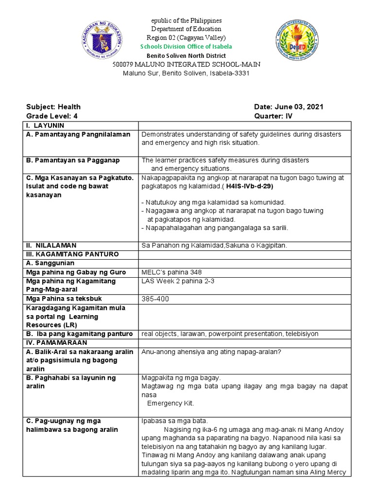 DLL Format Grade 4 | PDF