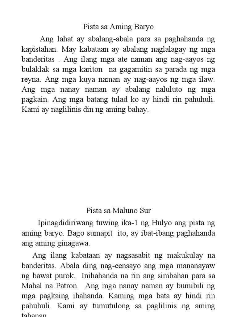 Pista Sa Aming Bayan | PDF