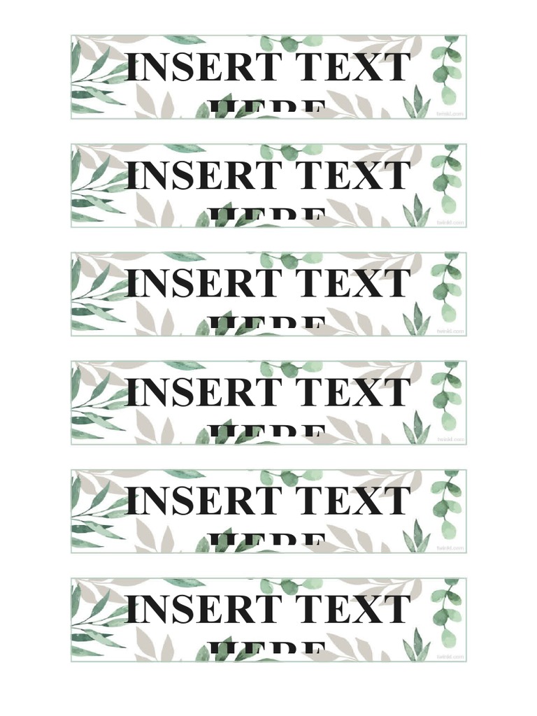 T TP 3102 Botanicalthemed Editable Tray Labels | PDF