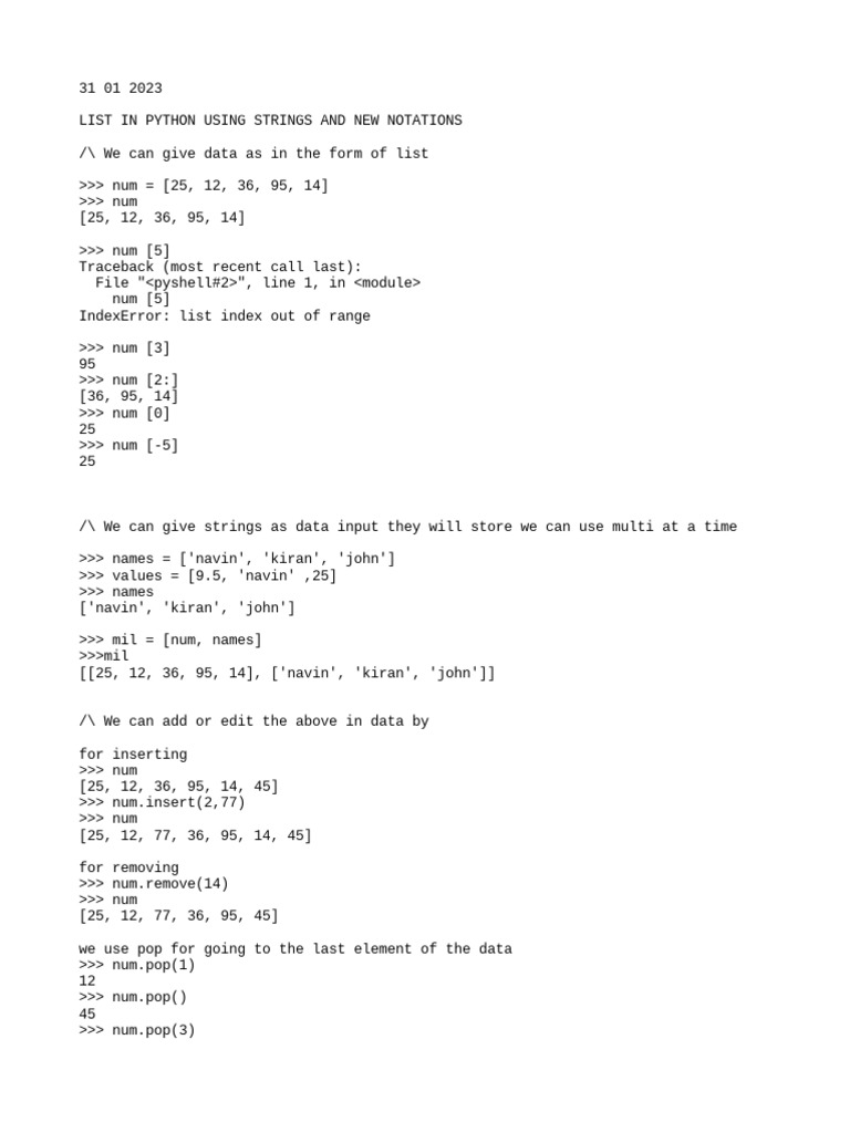 31 01 23 List, Tuple, Sets and Dictionary in Python | PDF | Computer Science | Applied Mathematics