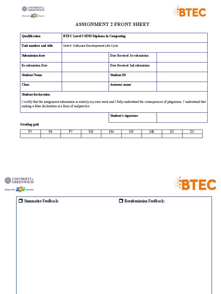 SDLC - Assignment 1 Frontsheet | PDF | Software Development Process | System