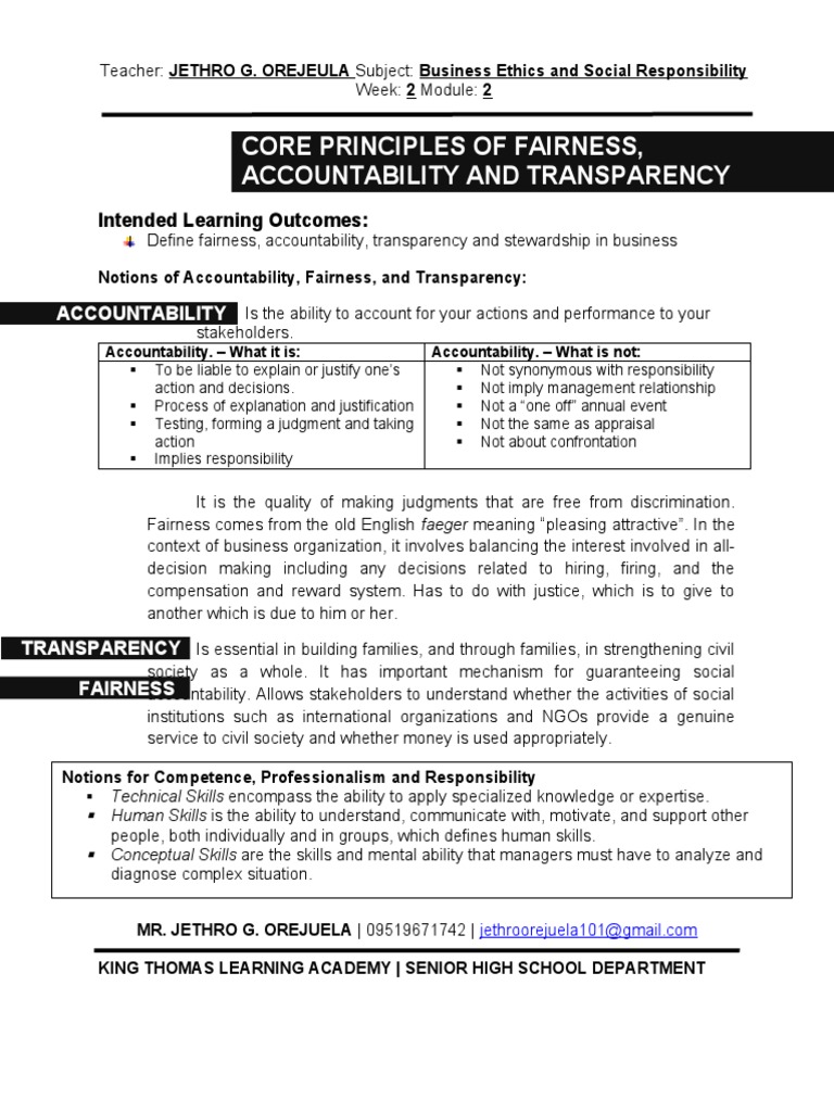 Business Ethics Week 2 | PDF | Accountability | Business Ethics Business Ethics Week 2 | PDF | Accountability | Business Ethics