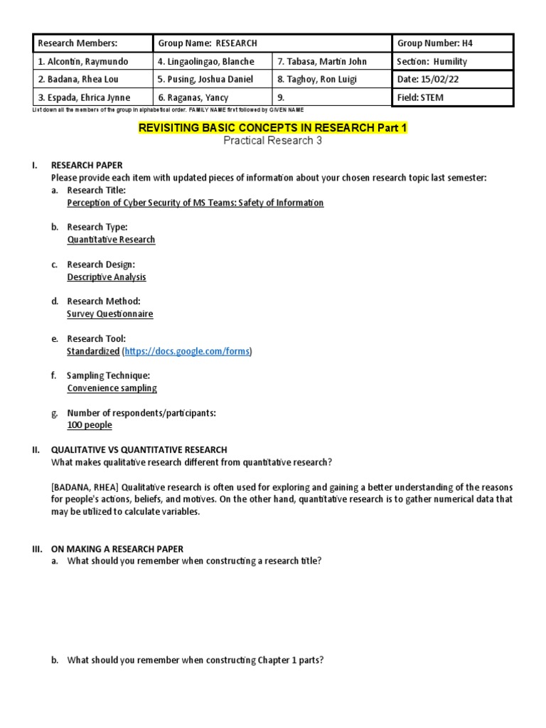 Research Paper Guidelines for STEM | PDF | Qualitative Research ...