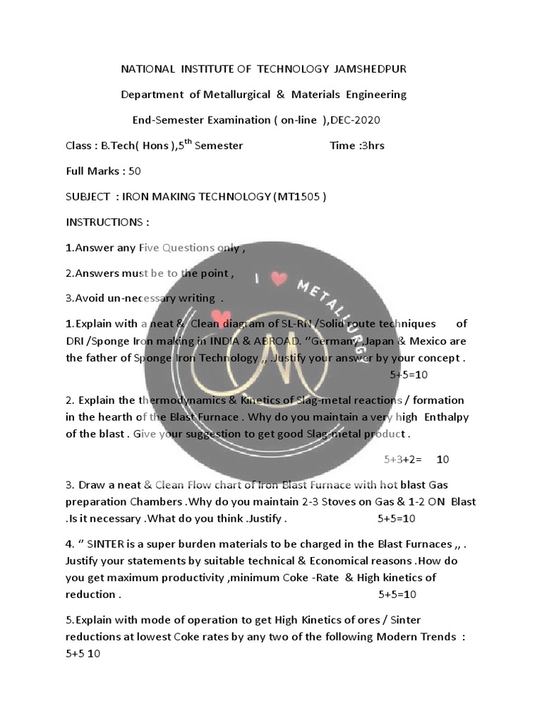 2018 Ques 5th Sem | PDF | Deformation (Engineering) | Extrusion