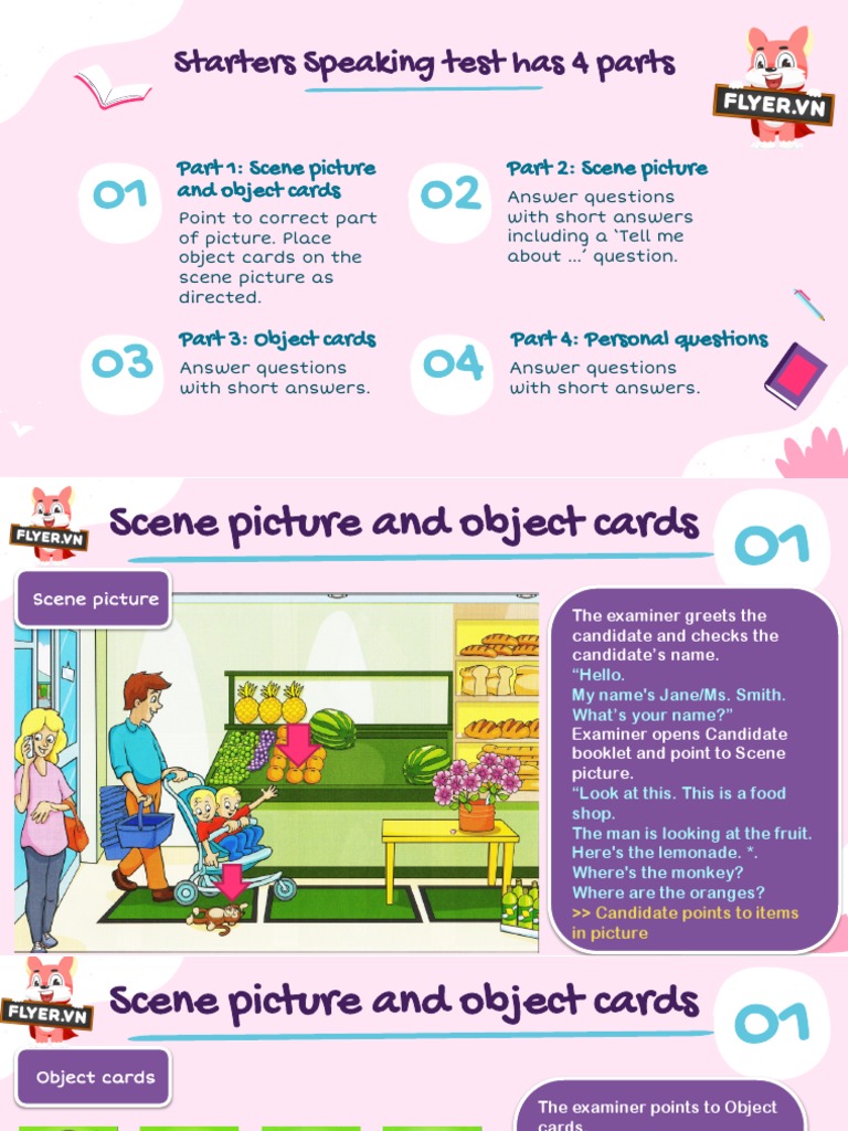 Cambridge Starters Speaking Test Guide | PDF