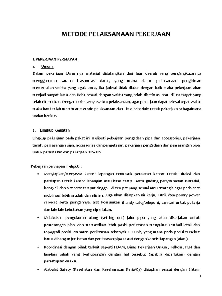 Metode Efektif untuk Pelaksanaan Pekerjaan Konstruksi Pipa | PDF