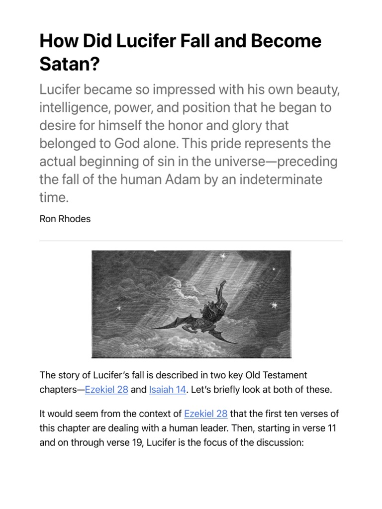 The Story of Lucifer - How Did He Fall and Become Satan? | Download Free PDF | Satan | Lucifer