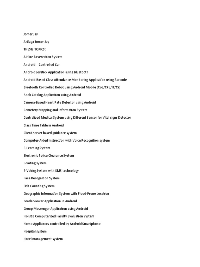 Thesis Topics | Download Free PDF | Android (Operating System) | Mobile App