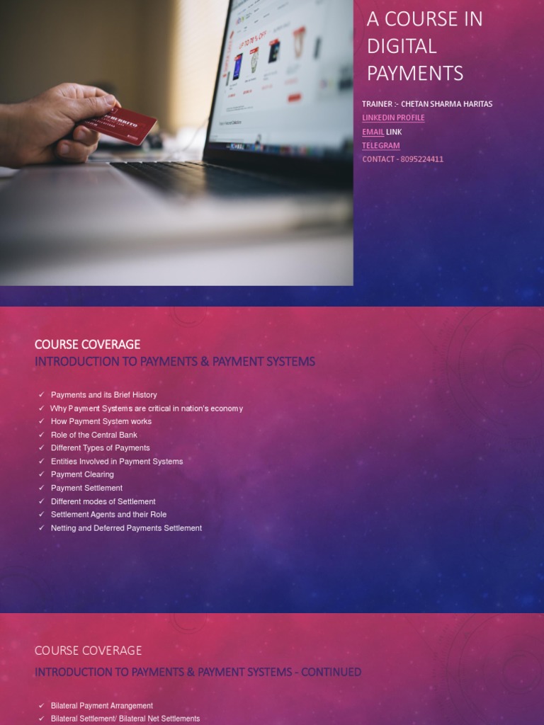 A Course in Digital Payments | PDF