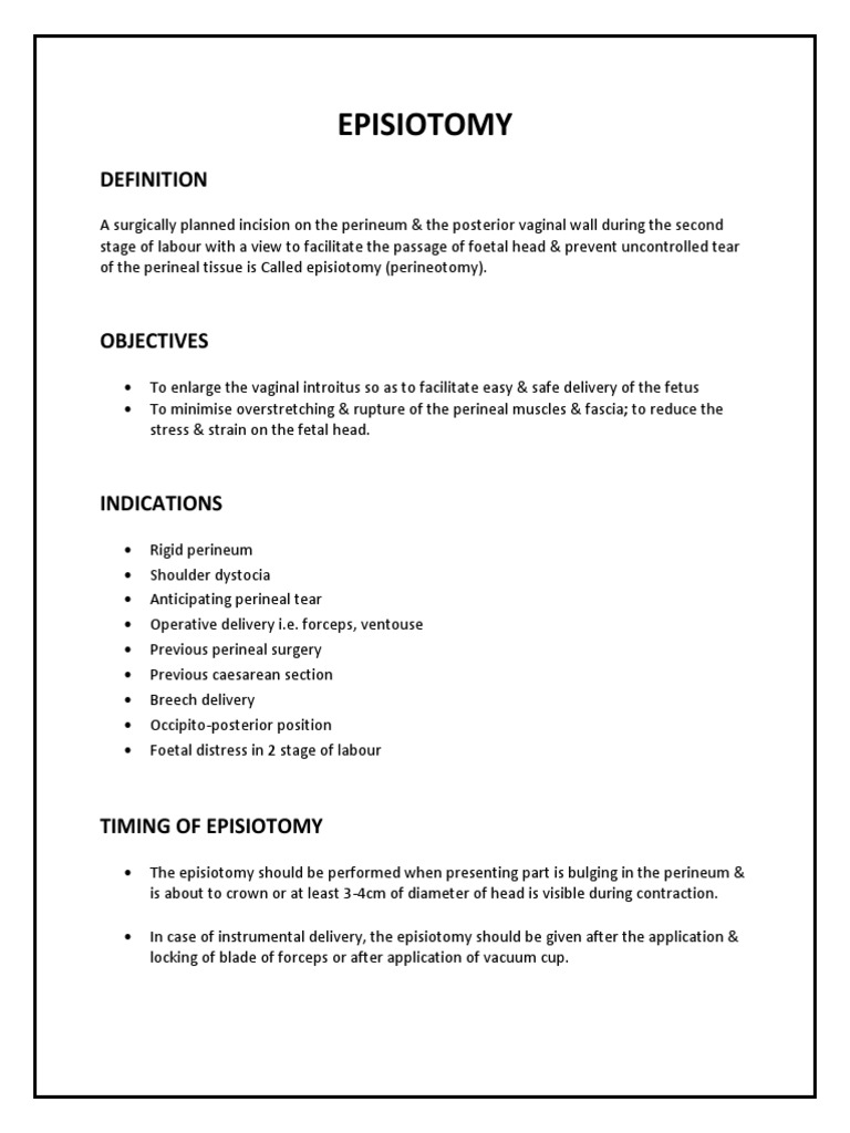 EPISIOTOMY | PDF | Childbirth | Surgical Suture
