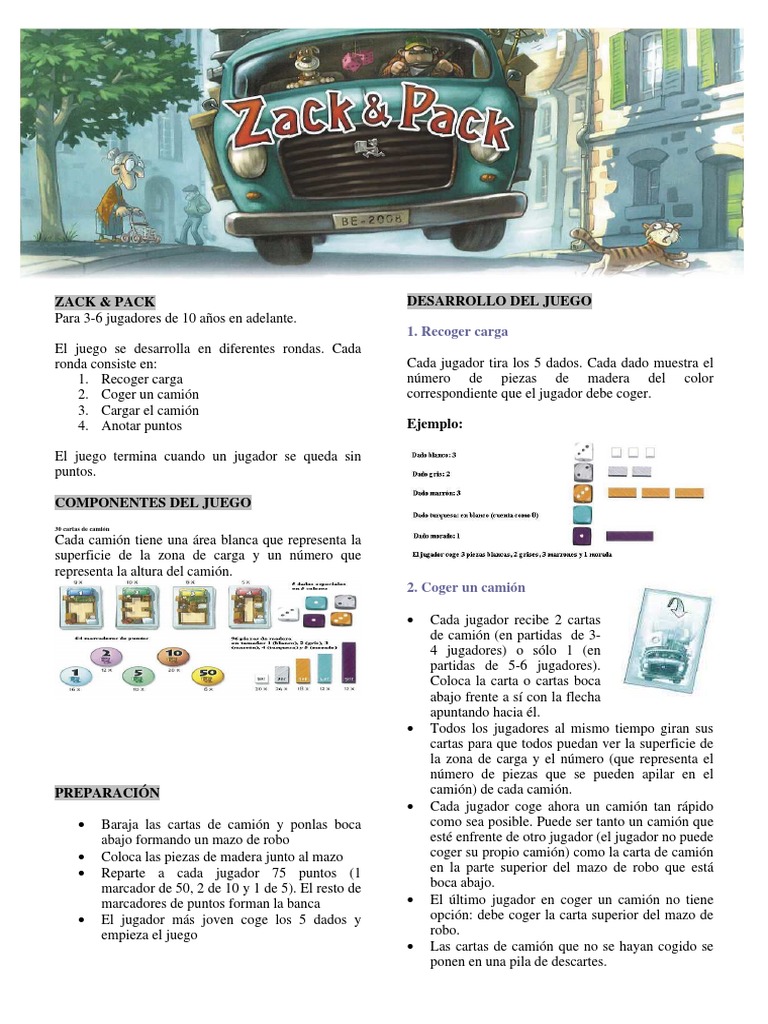 Zack & Pack | PDF | Camión | Juego de azar