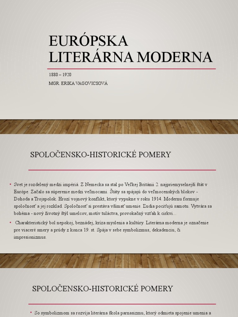 Európska Literárna Moderna | PDF