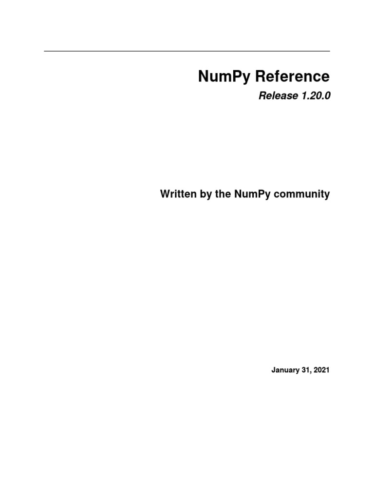 Numpy Ref | PDF | Software Development | Mathematical Logic