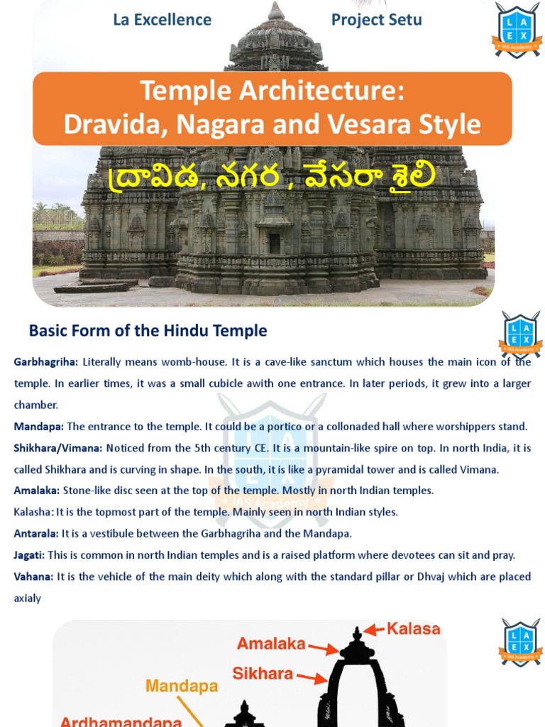 Nagara, Dravida, and Vesara Styles Explained | PDF | Architectural ...
