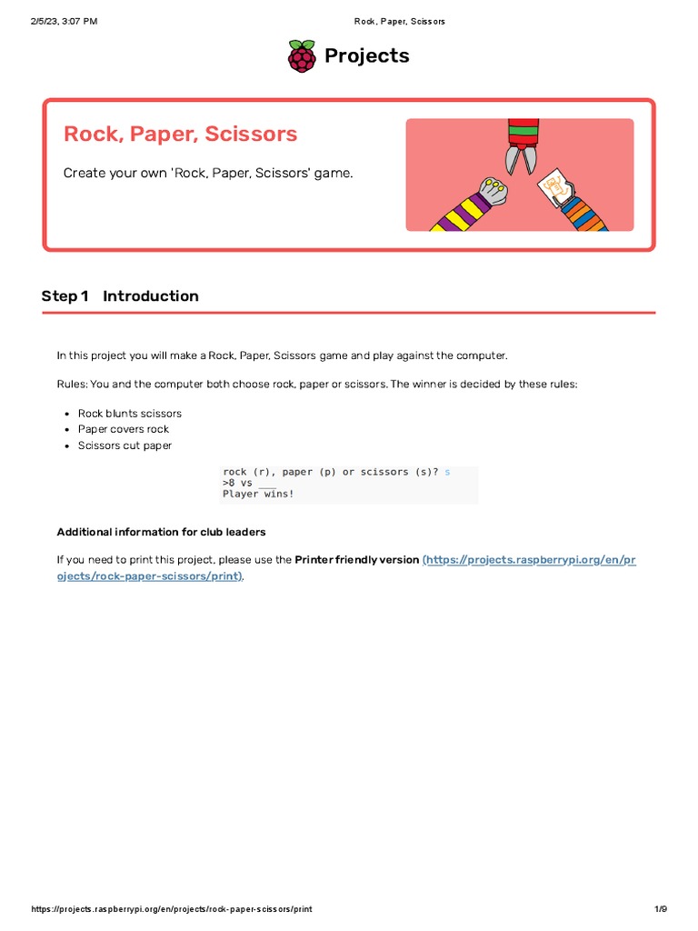 Rock, Paper, Scissors | PDF | Online And Offline | Computer Programming