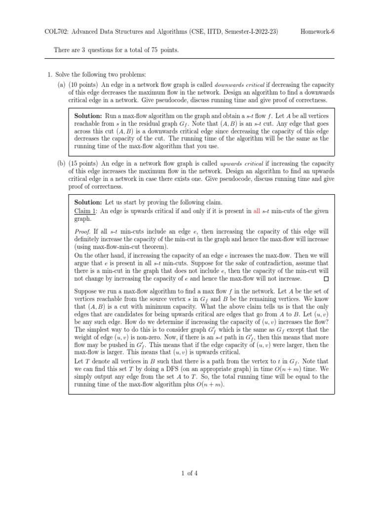 HW 6 Soln | PDF | Vertex (Graph Theory) | Theoretical Computer Science