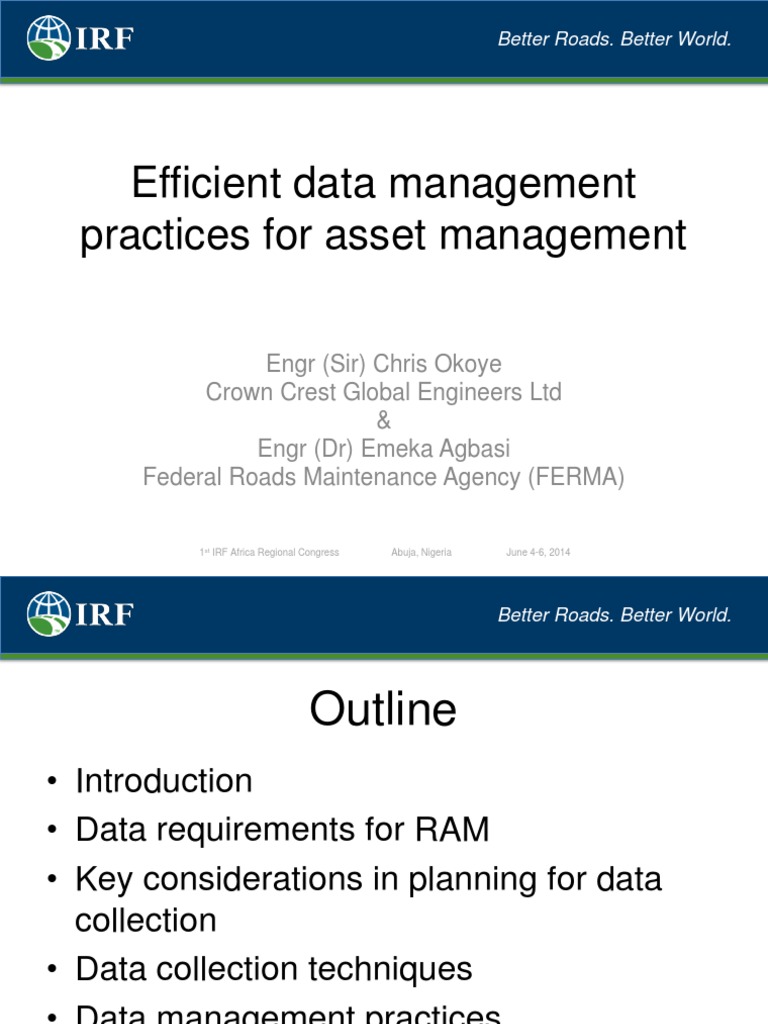 IRF-Africa-ppt-template - Engrs Okoye - Agbasi | PDF | Road | Data