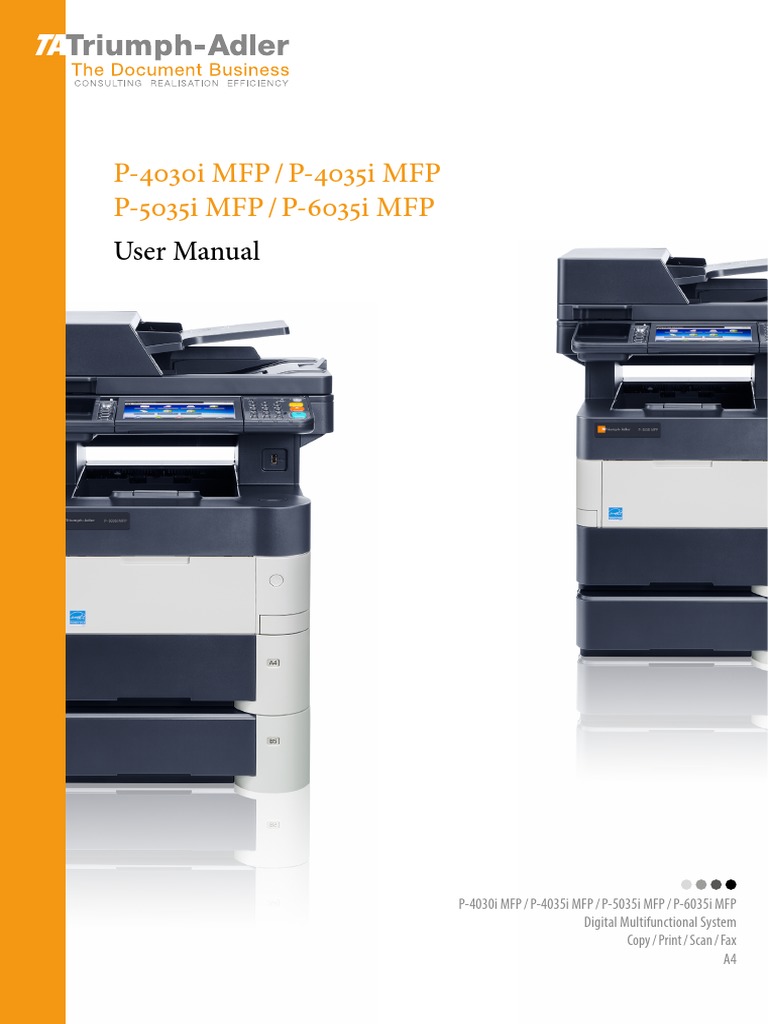 P-4030i MFP/P-4035i MFP P-5035i MFP/P-6035i MFP: User Manual | PDF | Fax | Image Scanner