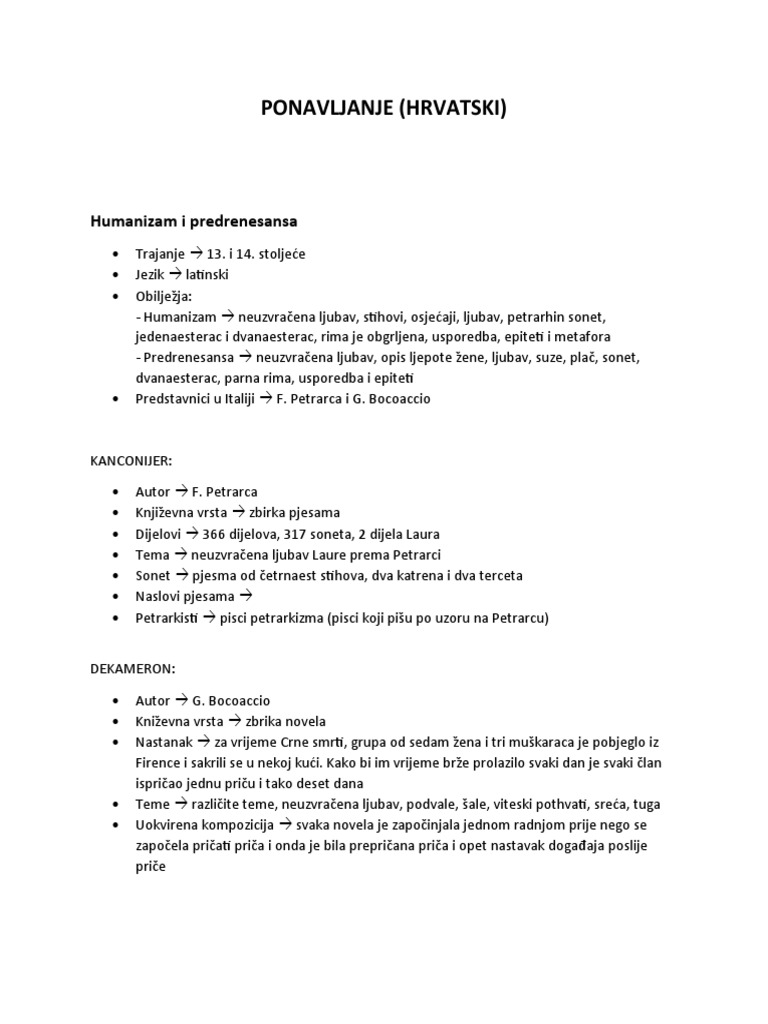 Ponavljanje Hrvatski | PDF