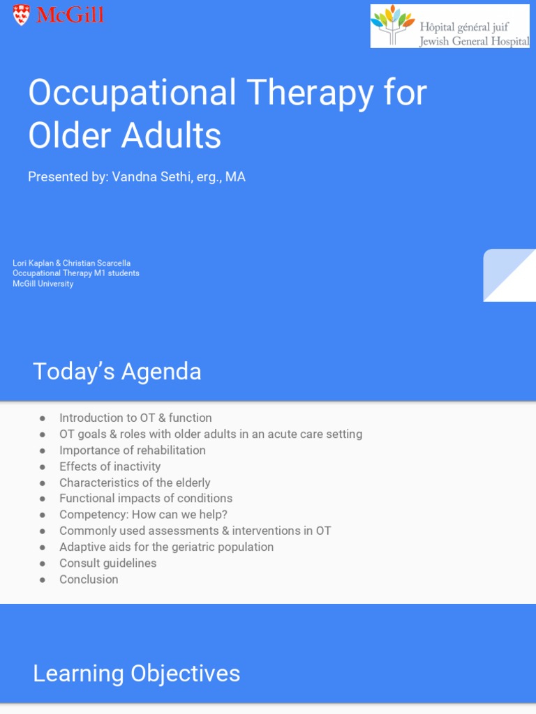 OT Strategies for Geriatric Care | PDF | Occupational Therapy | Dementia