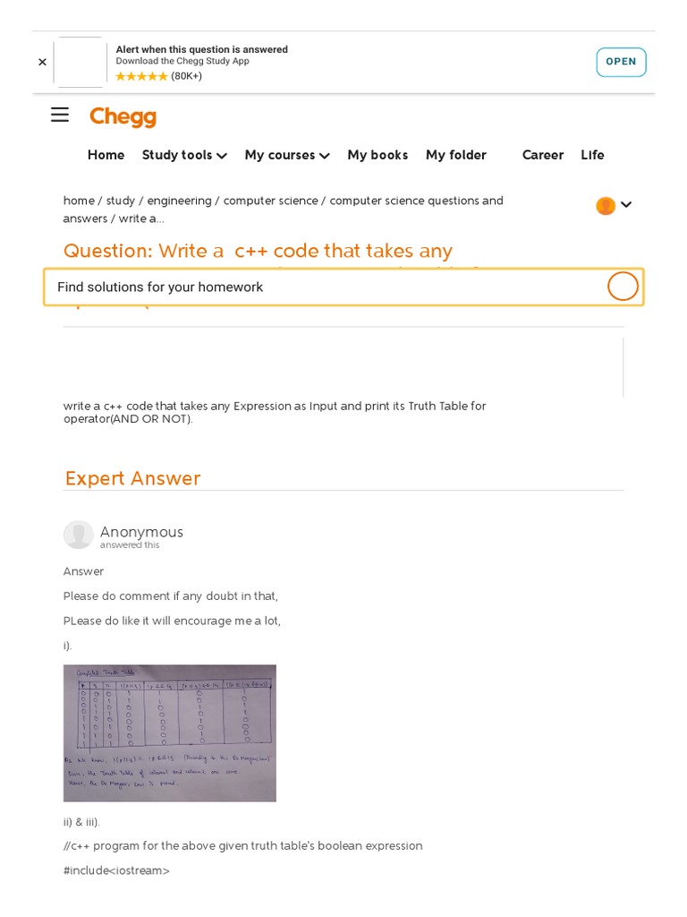 Write A C++ Code That Takes Any Expression As Inpu... - Chegg - Co | Download Free PDF | C++ ...