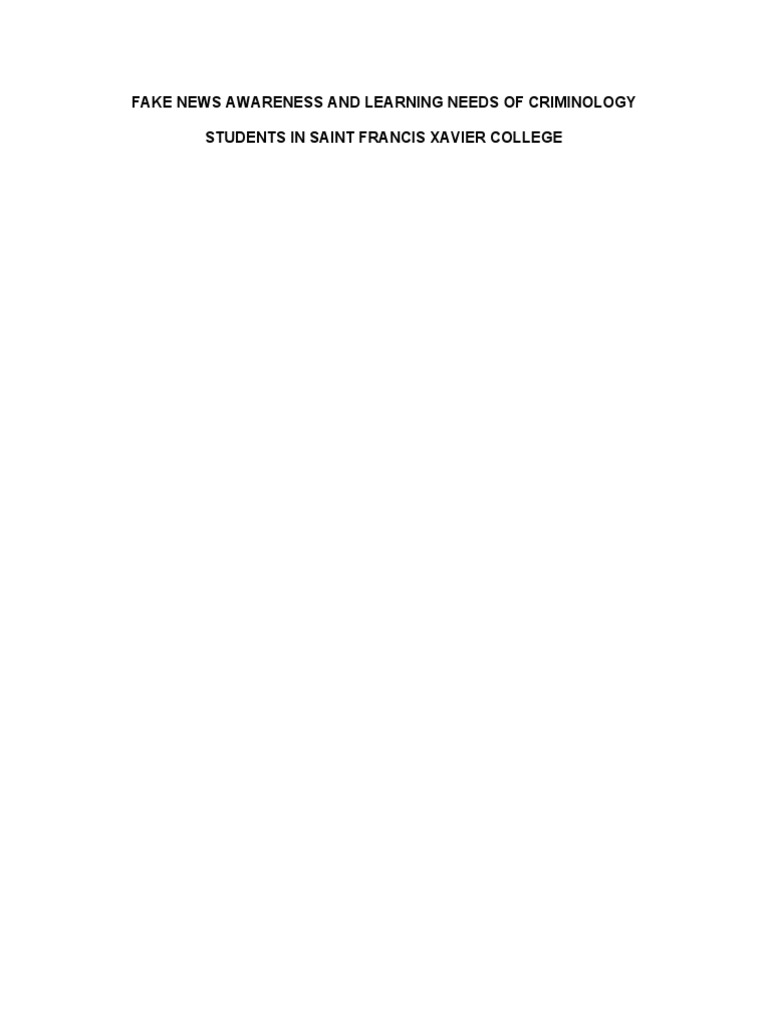 Fake News Awareness in Criminology Students | PDF | Learning ...