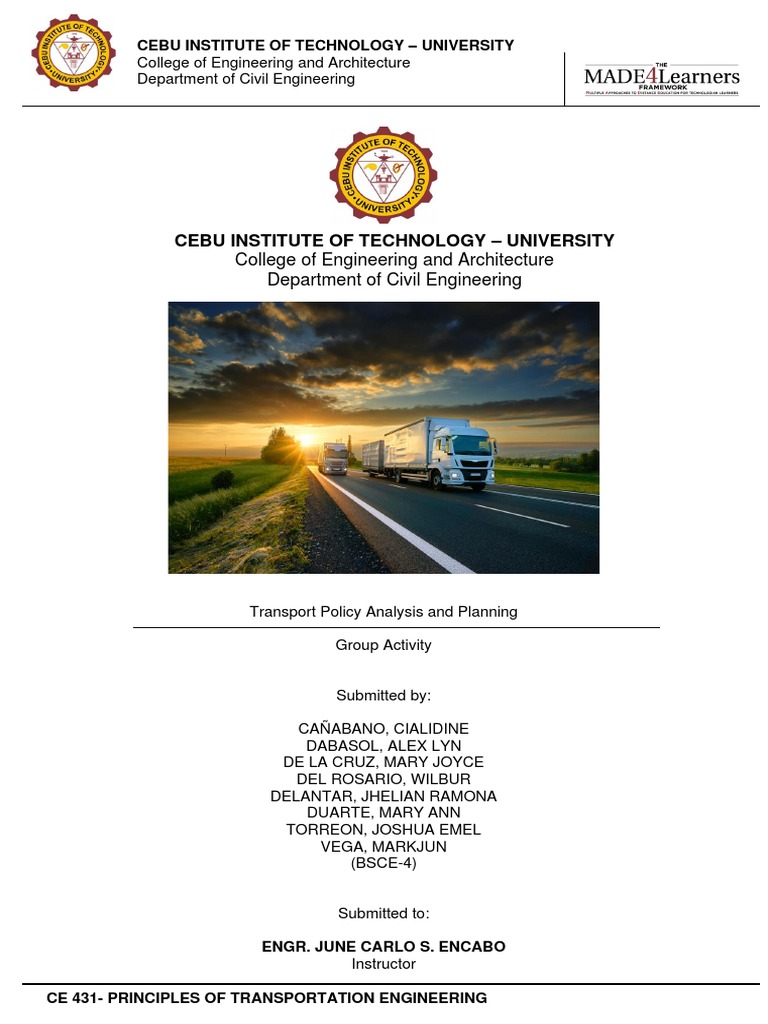 Transport Policy Analysis and Planning | PDF | Traffic | Transport Safety