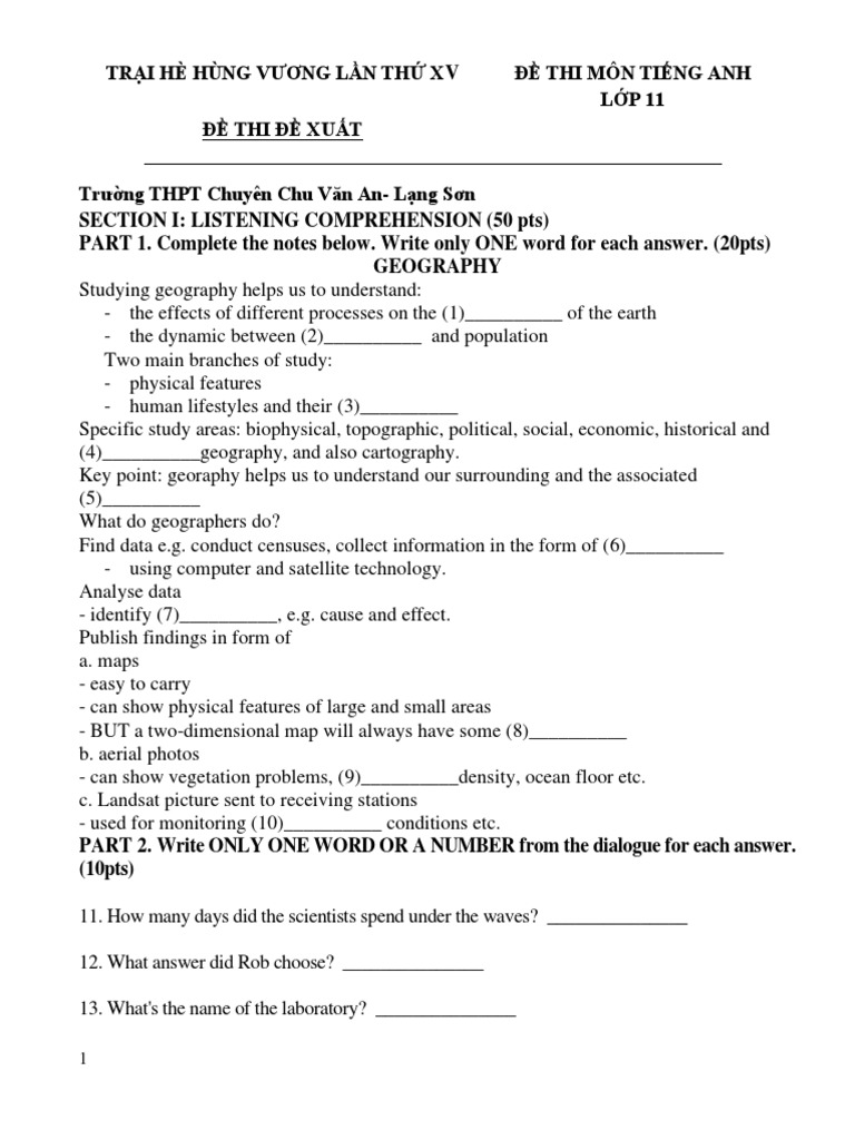 THHV Cva (LS) (ĐĐX) 2019 L11 | PDF | Noise | Geography