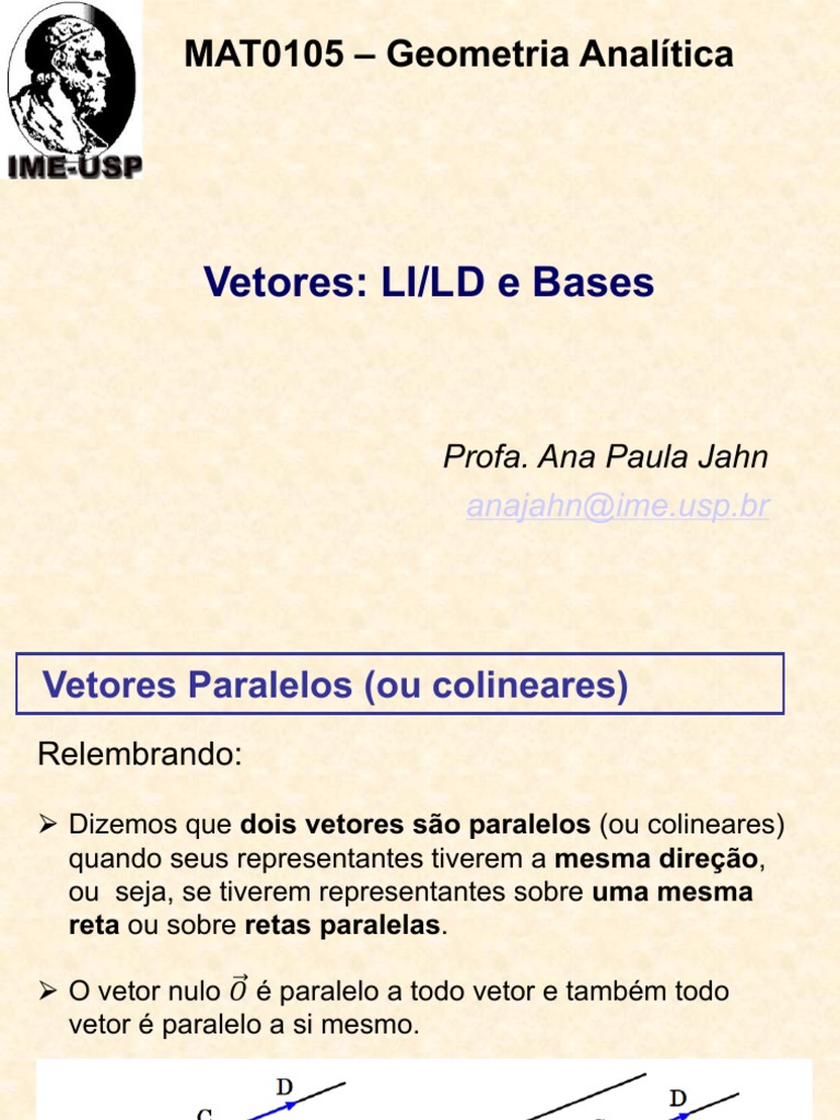 MAT105 Resumno LD LI Base | PDF | Espaço vetorial | Vetor euclidiano