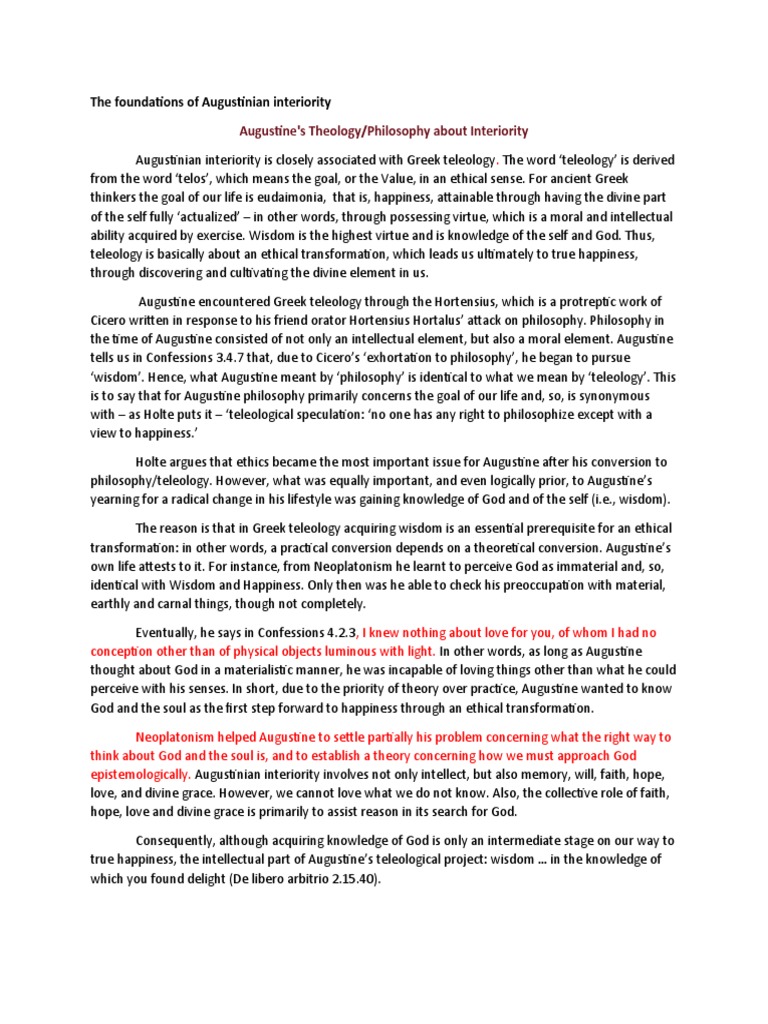 Understanding Augustinian Interiority | PDF | Augustine Of Hippo ...