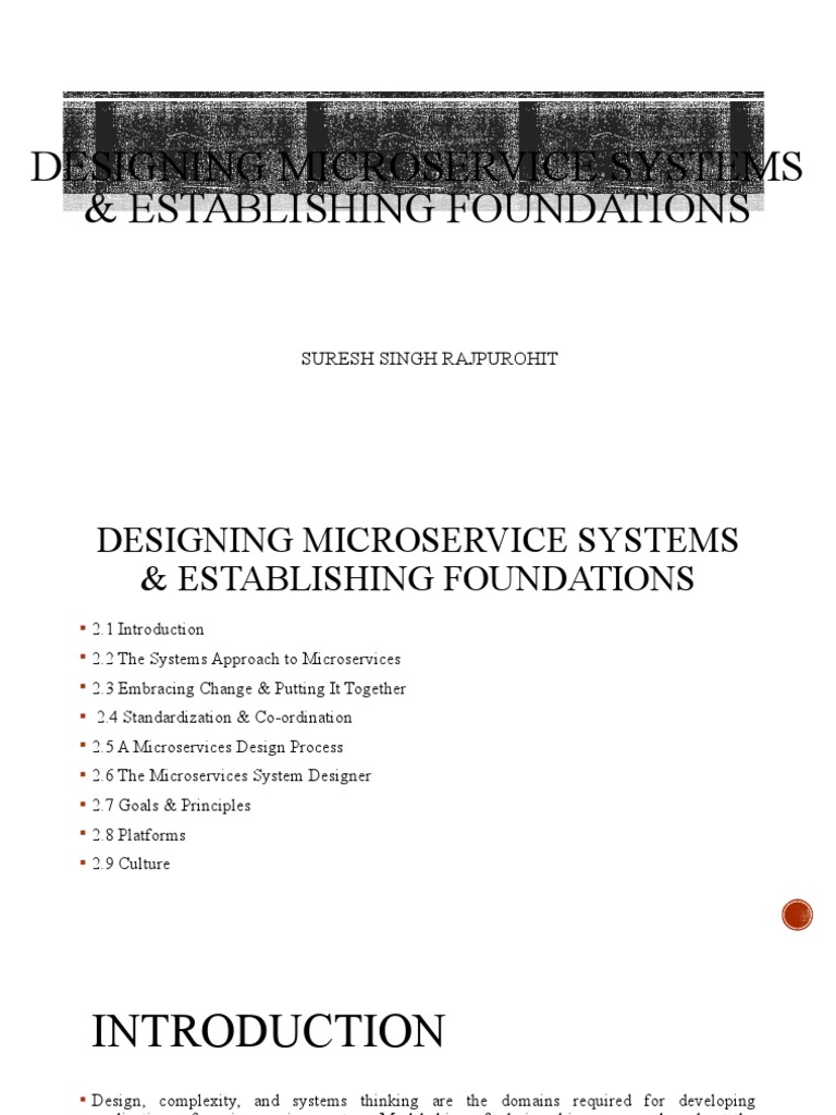 Designing Microservice Systems & Establishing Foundations 4 | PDF ...