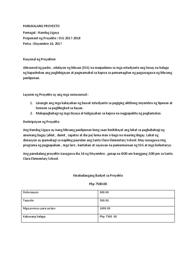 Panukalang Proyekto | PDF