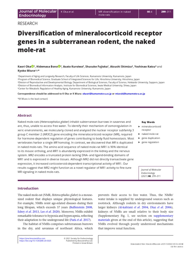(14796813 - Journal of Molecular Endocrinology) Diversification of ...