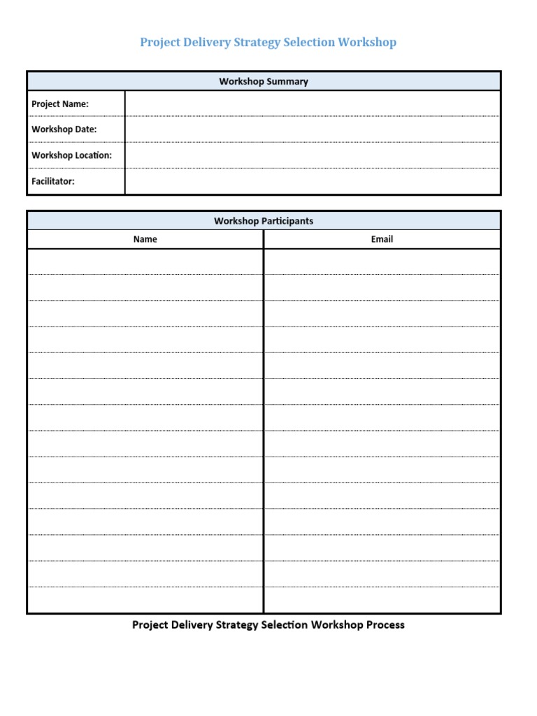 Maximizing Success in Integrated Delivery Workshop Forms v1.0 | PDF ...