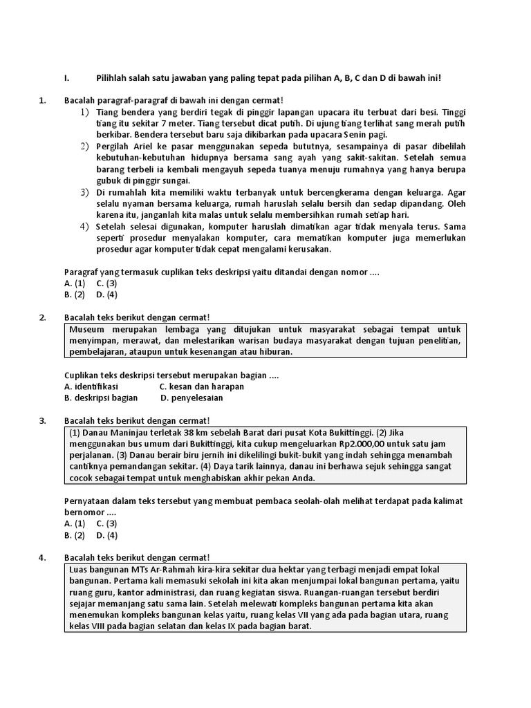 Soal Pas Bind 7 | PDF