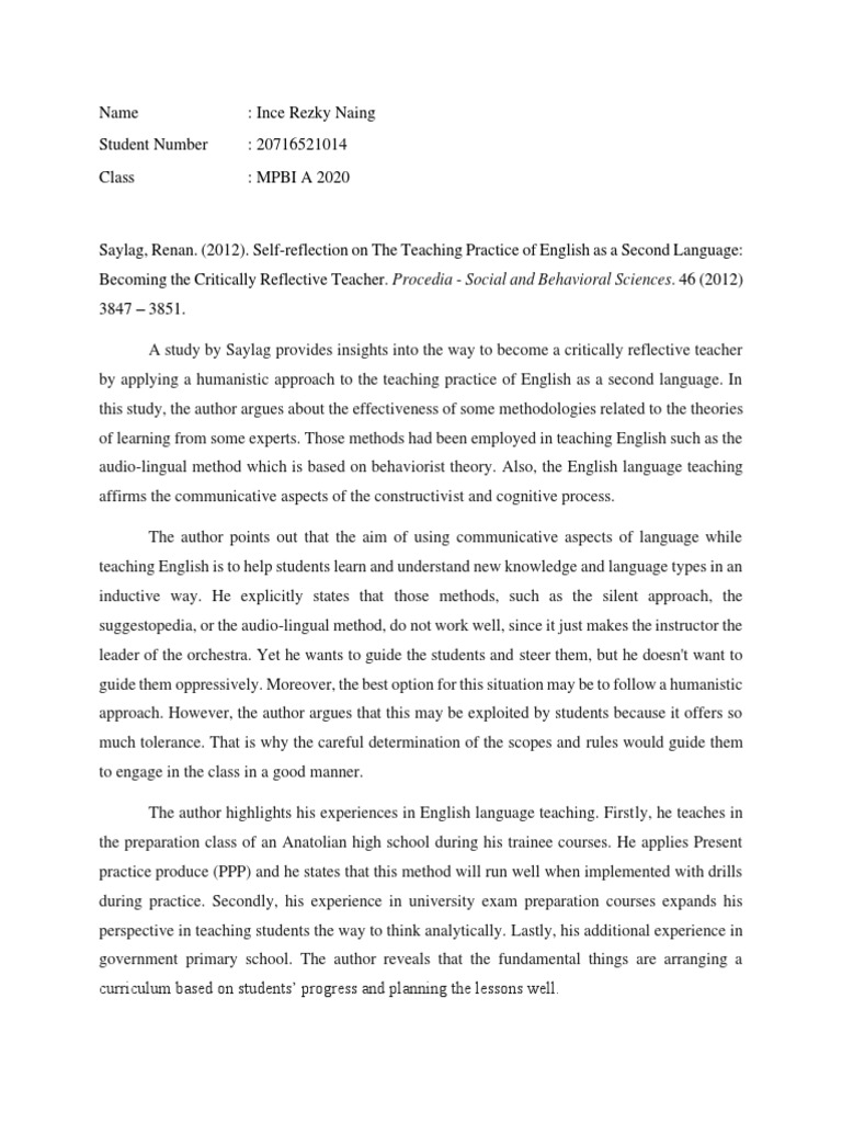 Article Review 1 - Ince Rezky Naing - 20716521014 - LTM. | PDF ...