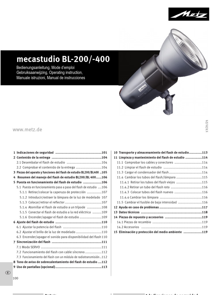 Mecastudio BL200 BL400 D F NL GB I E | PDF | Flash (fotografía) | Diodo ...