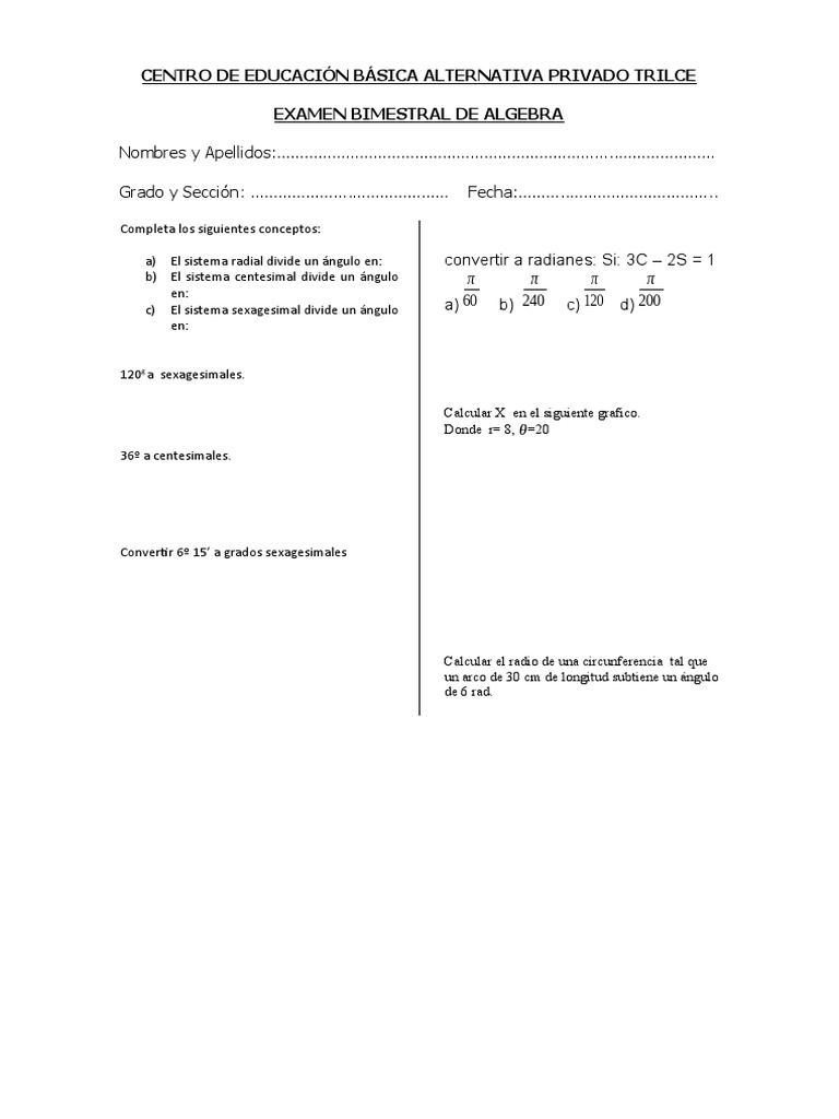 Examen Trig Trilce | PDF