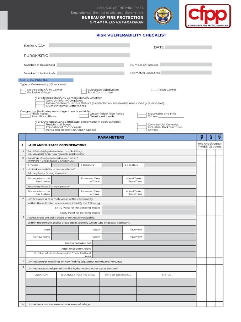 Annex A Risk Vuln Checklist and Procedure-UPDATED | PDF | Earth Sciences