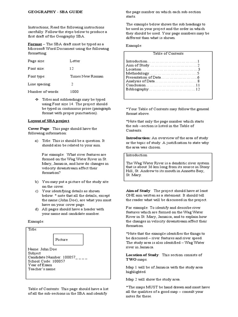 Geography Sba Guide | PDF | Data | Illustration
