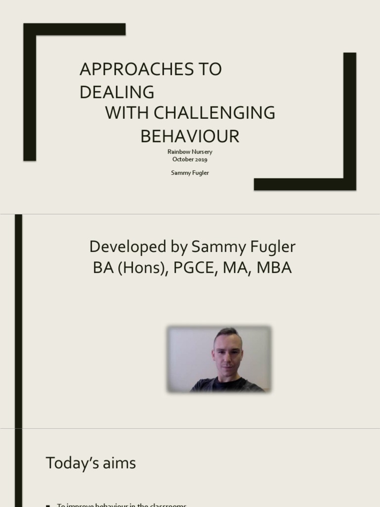 Approaches To Dealing With Behavior | PDF | Disciplines | Behavior
