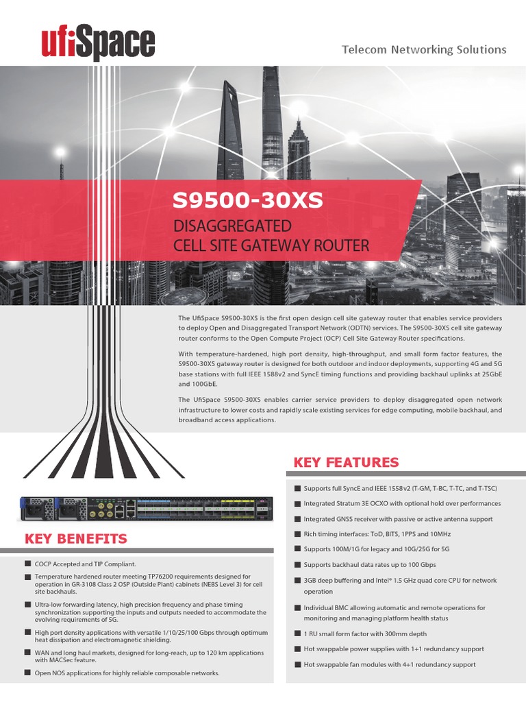 Ufispace 9500 30XS Datasheet | PDF | Router (Computing) | Information And Communications Technology